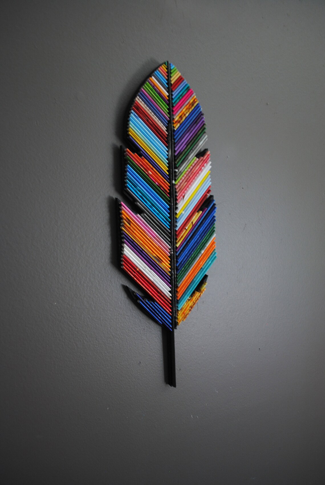Colorful FEATHER Wall Art Made From Recycled Magazines - Etsy