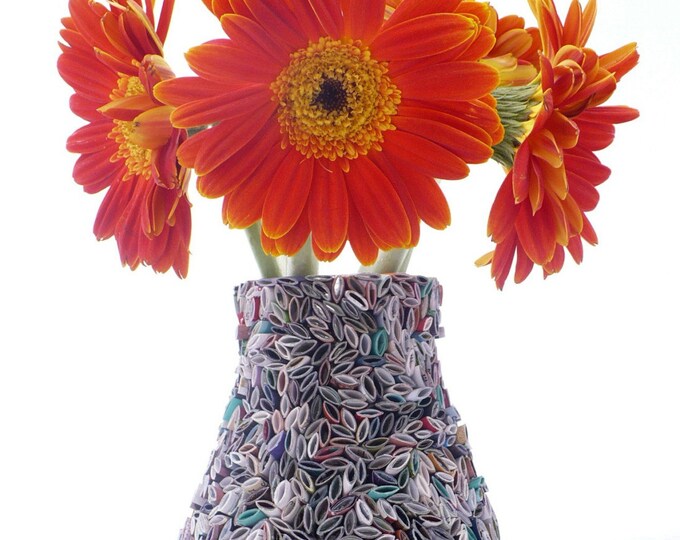 Flower Vase - Made From Recycled Magazines, Home Decor, Recycled ...