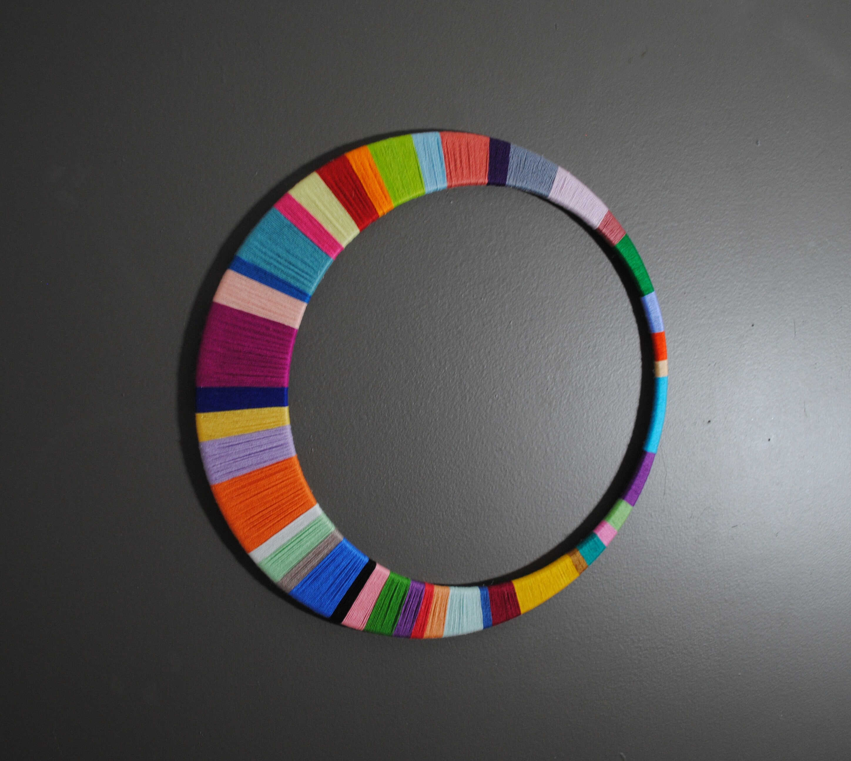 MEDIUM 12 Rainbow STRING Hoop Wall Art colorful Bold - Etsy