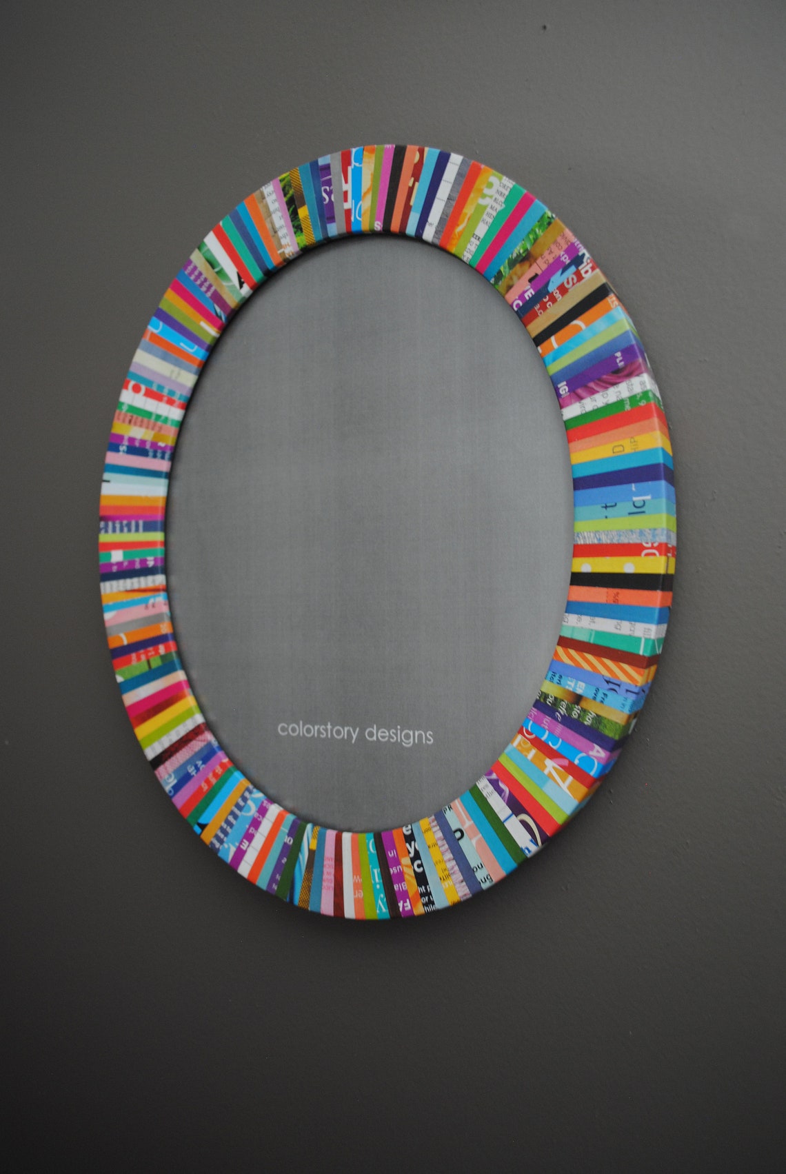 Oval Picture Frame Made From Recycled Magazines - Etsy
