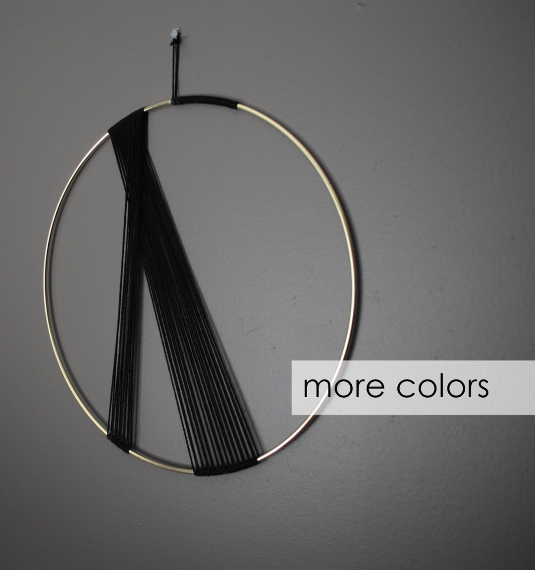 Medium 12 Hoop Black and Gold STRING Wall Art Unique, Art Deco Chic ...