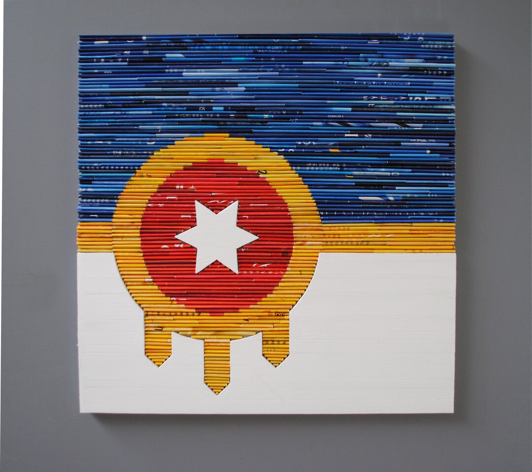 Tulsa Buffalo, OK Flag Wall Art -made From Recycled Magazines,buffalo ...