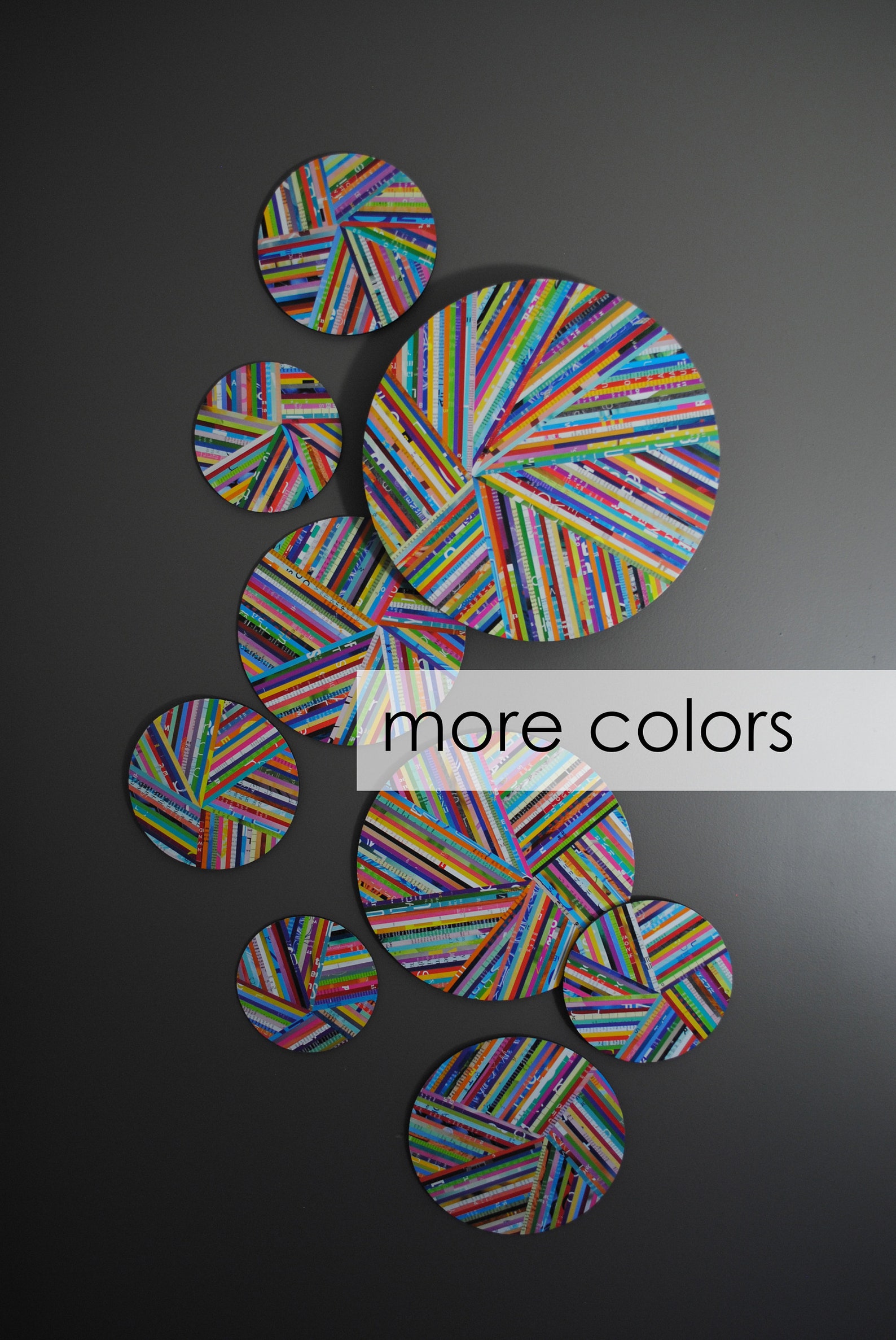 COLORFUL Round Wall Art choose Your Own Colors Set of 9-made - Etsy