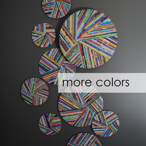 COLORFUL Round Wall Art choose Your Own Colors Set of 9-made - Etsy
