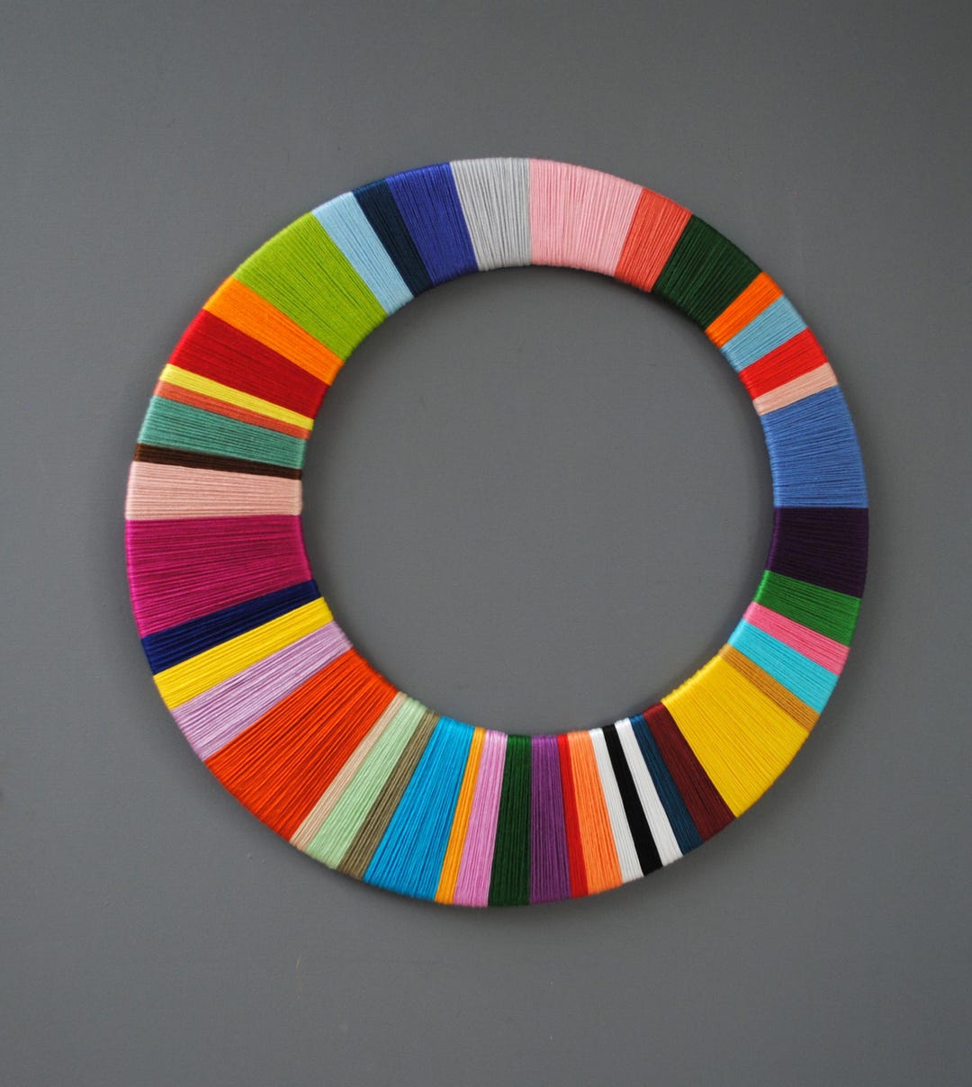 MEDIUM 12" Rainbow STRING Hoop Wall Art -colorful, Bold Unique, Art ...
