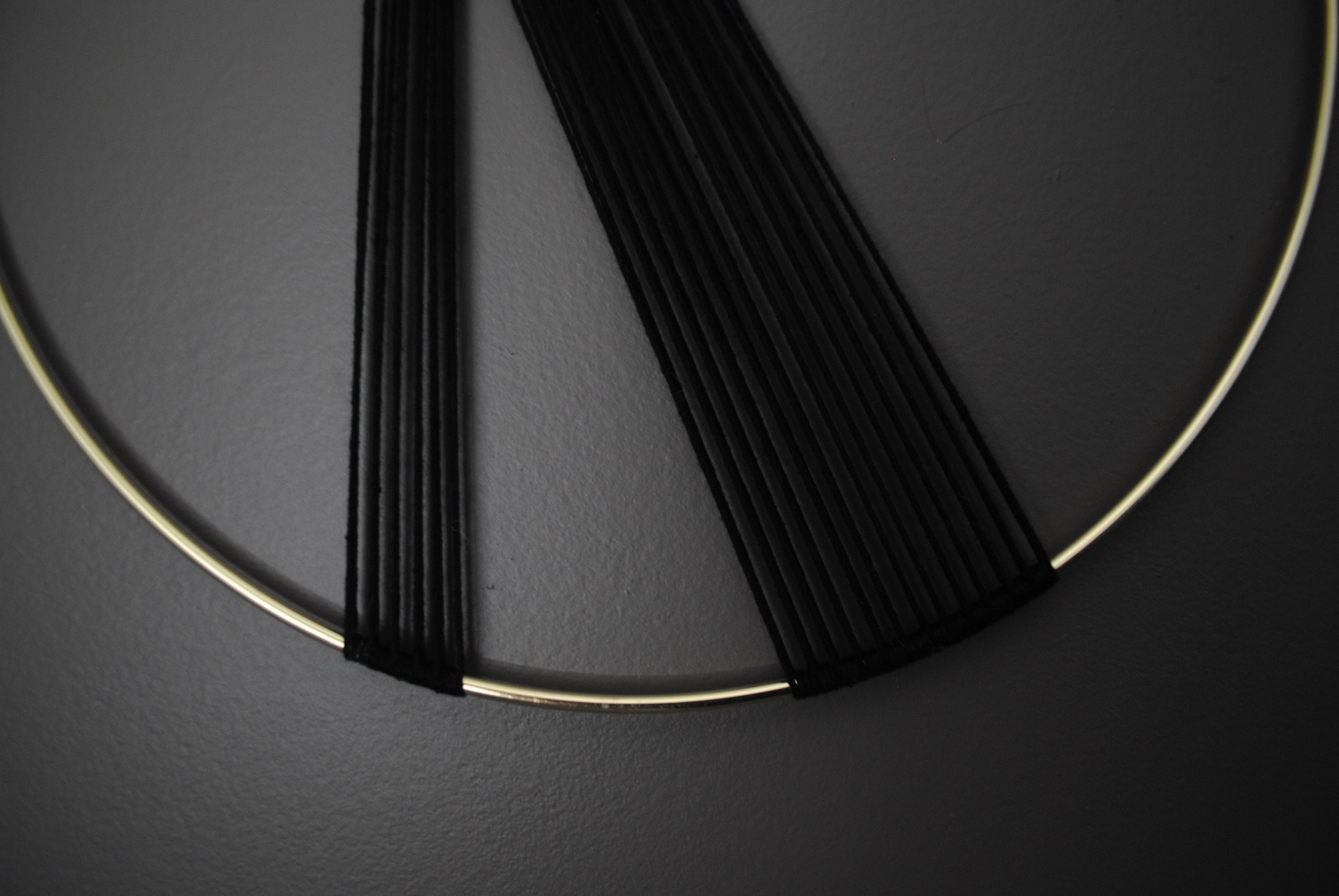 Medium 12 Hoop Black and Gold STRING Wall Art Unique | Etsy