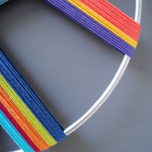XL COLORFUL Hoop STRING Wall Art-gold or Silver Wrapped Hoop, Art Deco ...