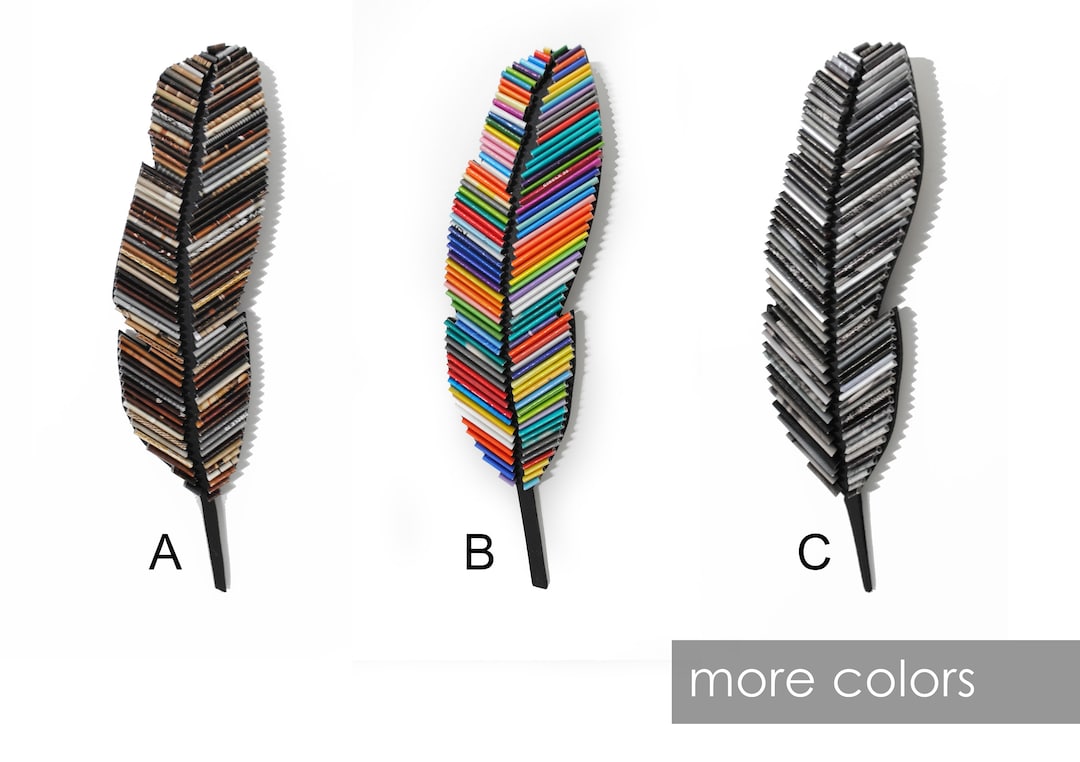 FEATHER Made From Recycled Magazines, Unique, Home Decor, Interior ...