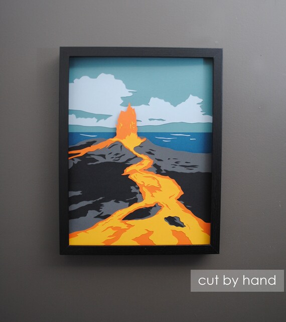 Hawaii Volcanoes National Park PAPER CUTTING Colorful Lava - Etsy