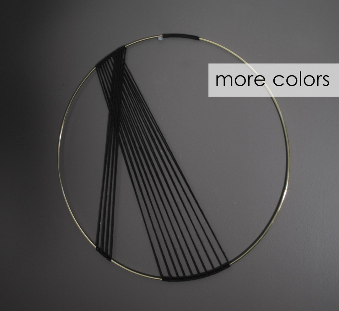 Large 18 Hoop Black and Gold STRING Wall Art Unique, Art Deco Chic ...