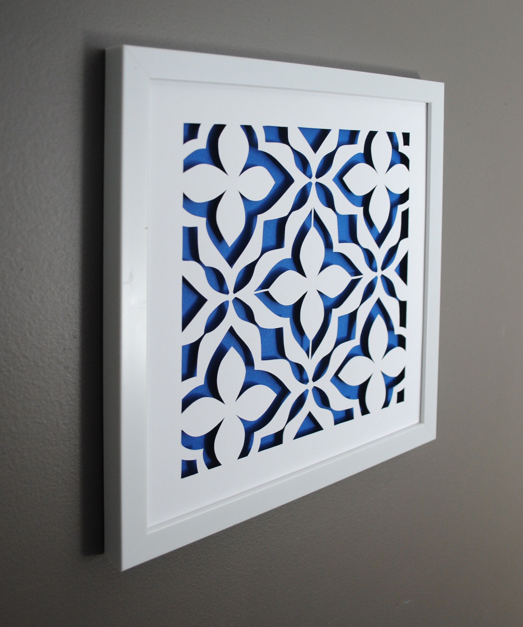 Set of 4 PAPER CUTTING handmade art tile squareunique | Etsy