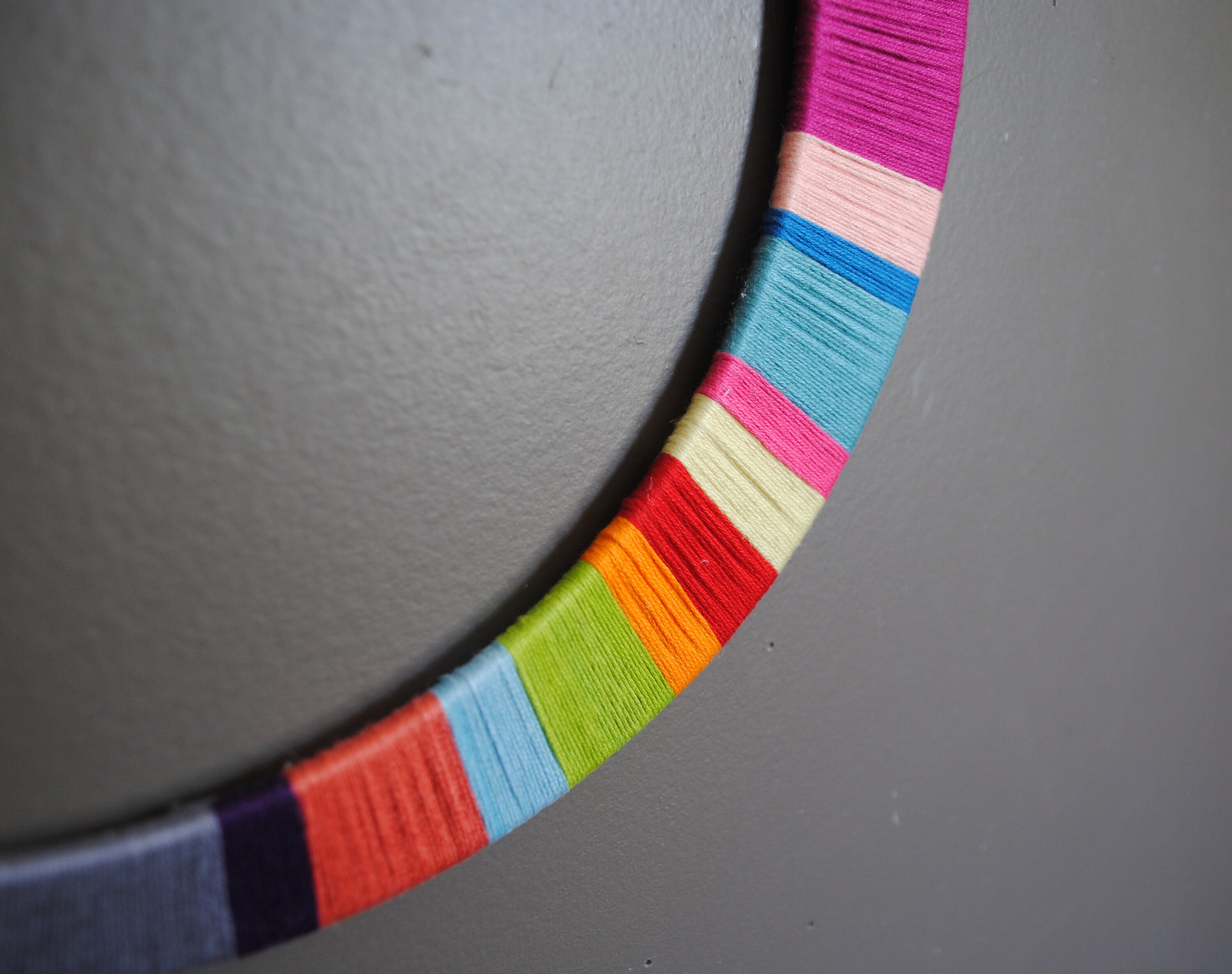 MEDIUM 12 Rainbow STRING Hoop Wall Art colorful Bold - Etsy