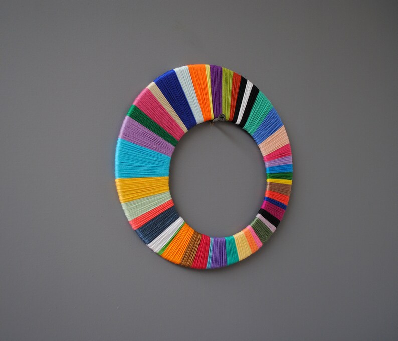 Mini Rainbow STRING Hoop Wall Art colorful Bold Unique Art - Etsy