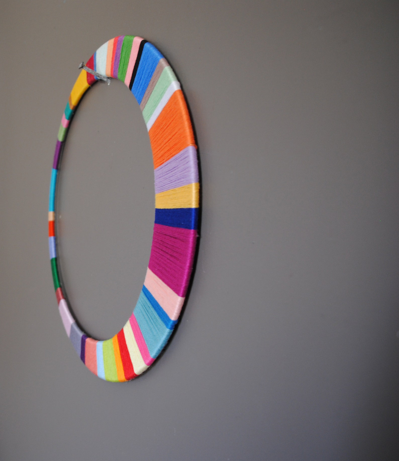 MEDIUM 12 Rainbow STRING Hoop Wall Art colorful Bold - Etsy