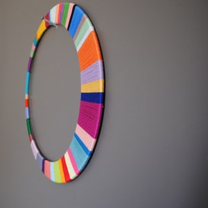 MEDIUM 12 Rainbow STRING Hoop Wall Art colorful, Bold Unique, Art Deco ...