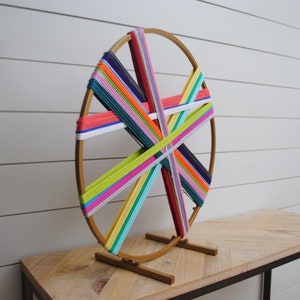 Hoop STRING Tabletop Art - Large Colorful Wrapped Hoop, Unique, Art ...
