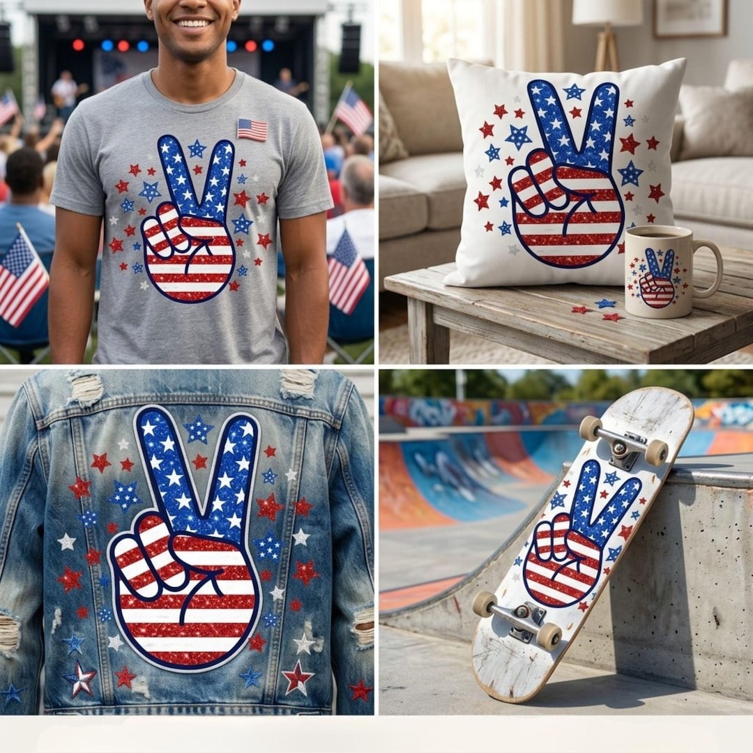 American Flag Peace Sign PNG, Patriotic 4th of July Design, USA ...