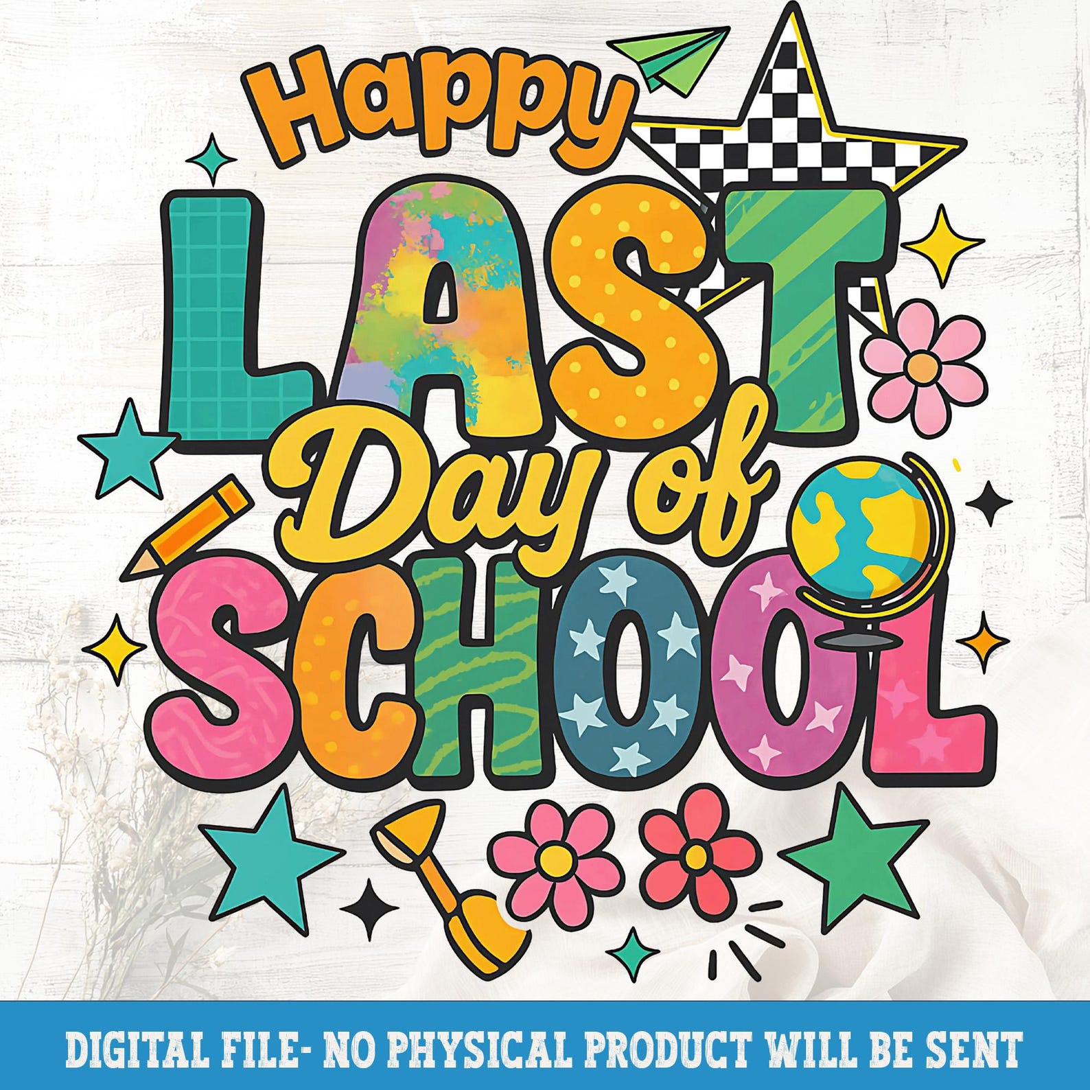 Happy Last Day of School PNG: Teacher Student Clipart (digital Download ...