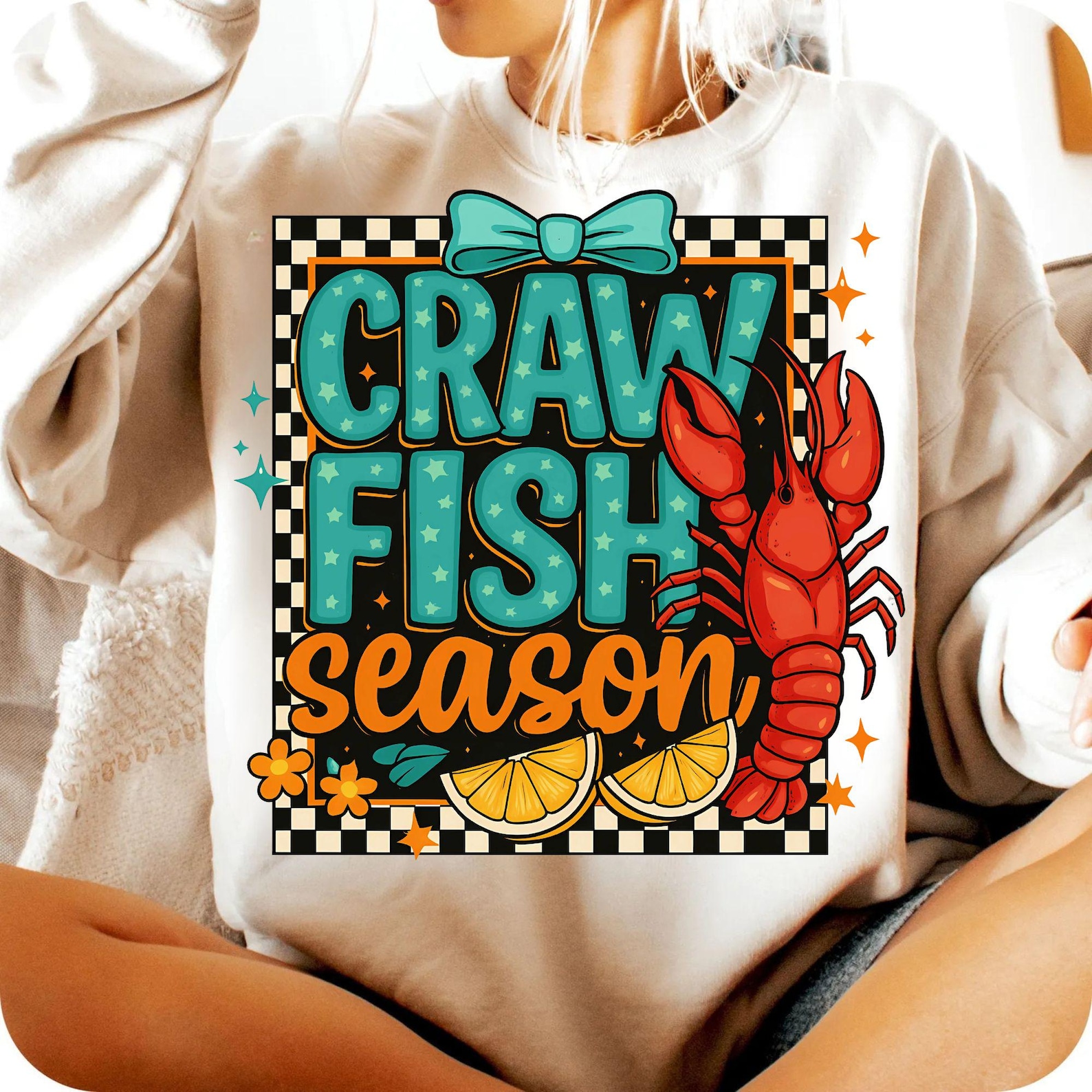 Retro Crawfish Season PNG: Louisiana Seafood Boil Design (digital ...
