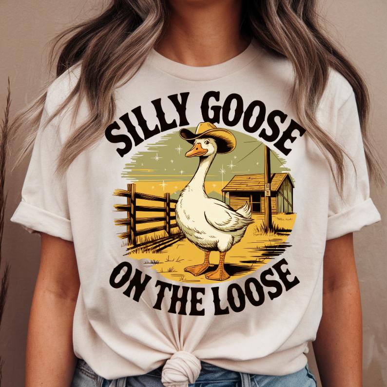 Silly Goose on the Loose PNG: Retro Vintage Design (digital Download ...