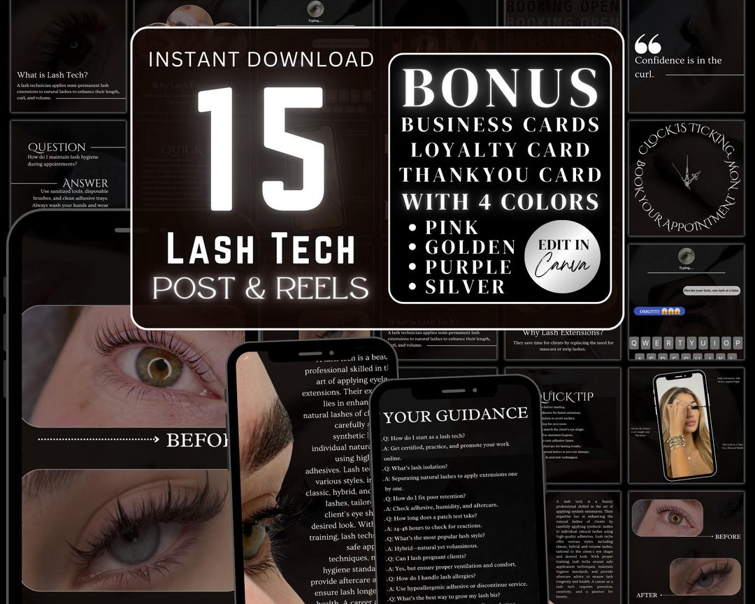 15 Lash Tech Artist Instagram Template | Lash Stylist Templates | Lash ...