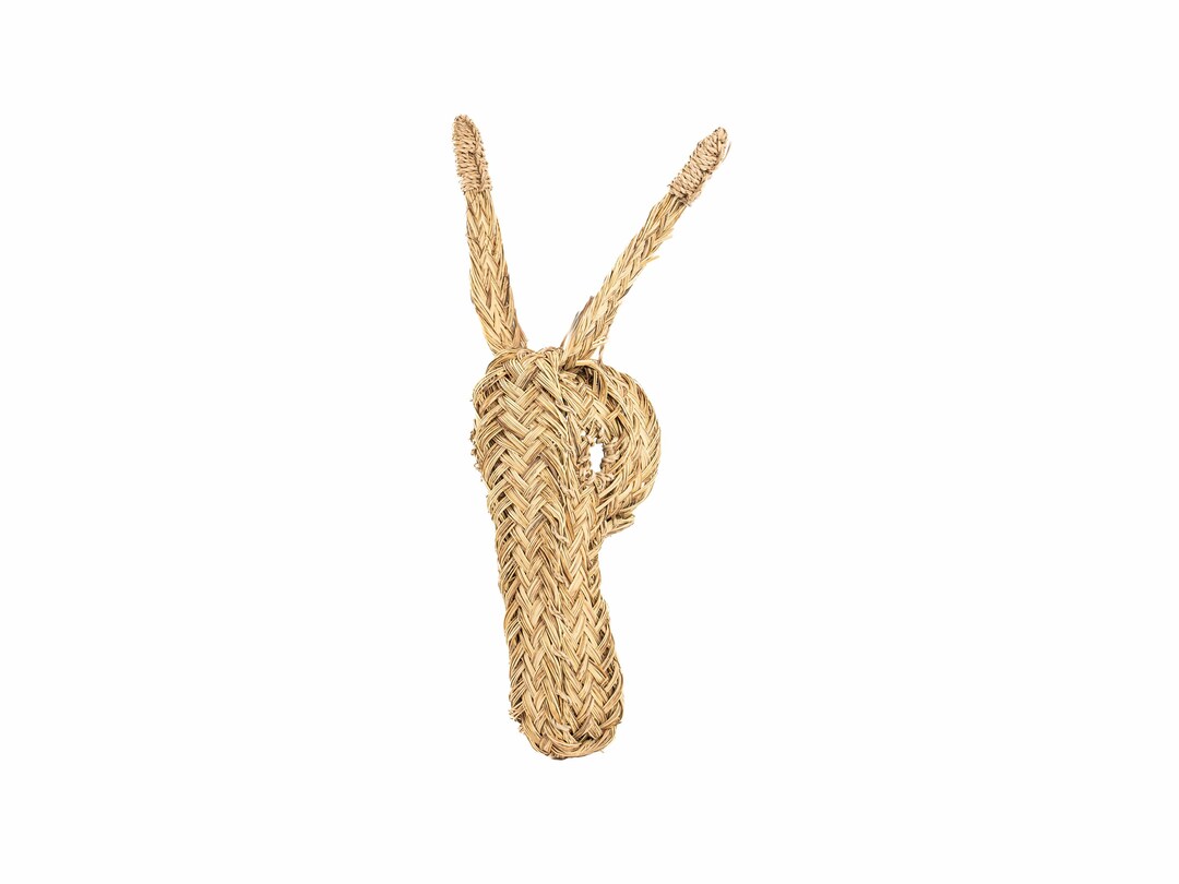 Decorative Donkey Head Natural Braided Rattan, Approx. 50 Cm, Moroccan ...