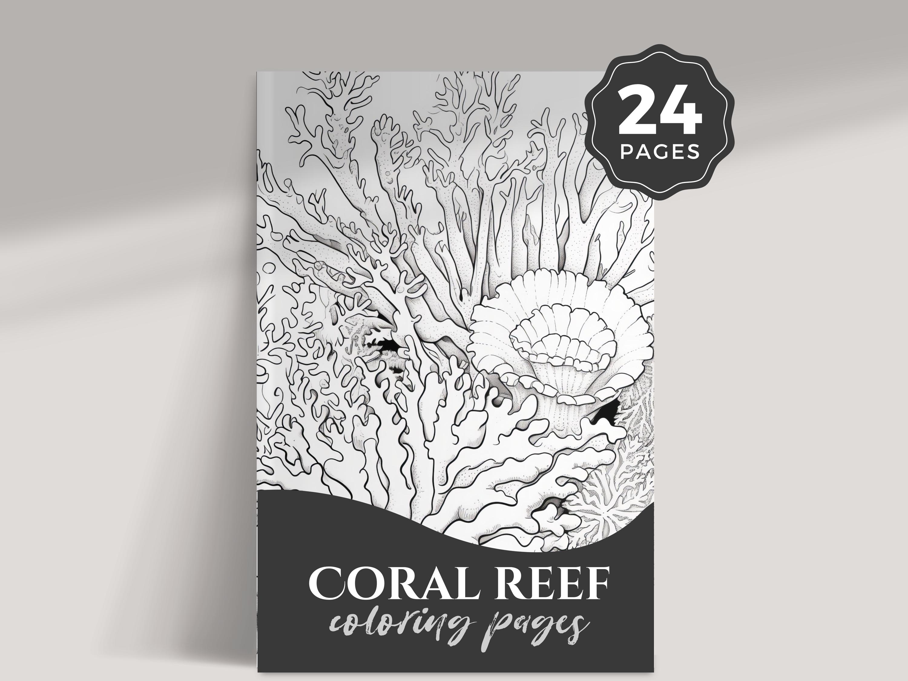 Relaxing Coral Reef Coloring Book - Instant Download - Animals Coloring ...