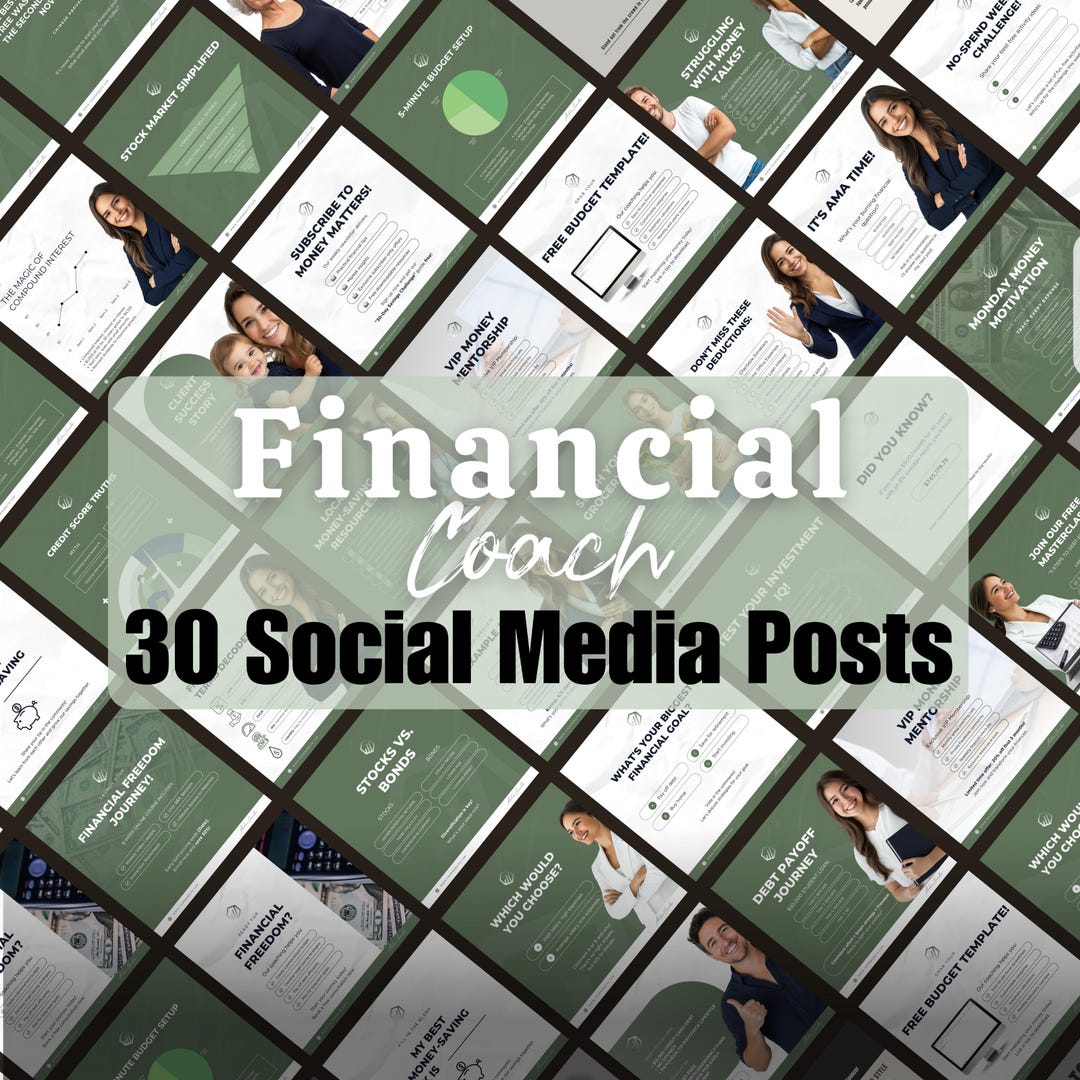 Customizable Financial Coach Social Media Post Templates - Editable ...