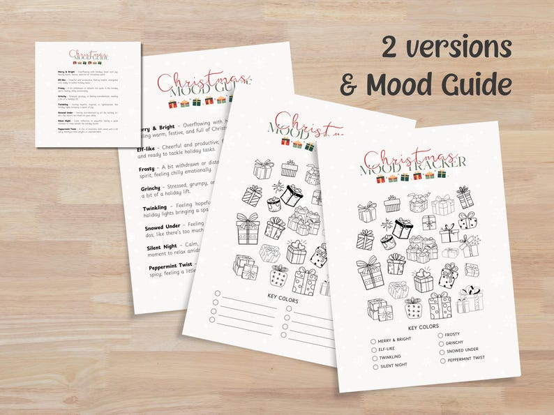 Christmas Mood Tracker - Printable Journal Page - Happy Planner ...