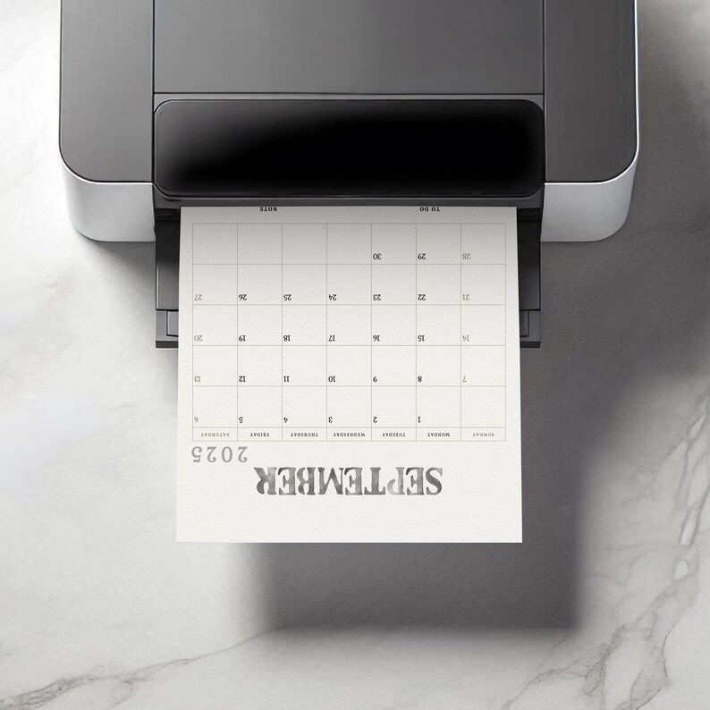 2025 Monthly Calendar Printable - Minimalist Design With Notes and to ...