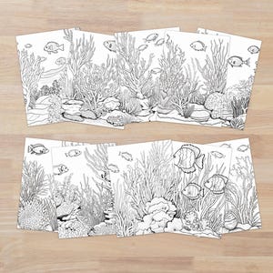 Relaxing Coral Reef Coloring Book - Instant Download - Animals Coloring ...