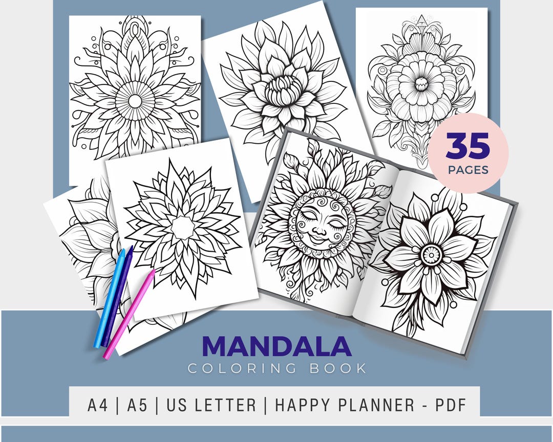 Bold and Easy Mandala Coloring Pages - 35 Relaxing Printable Designs ...