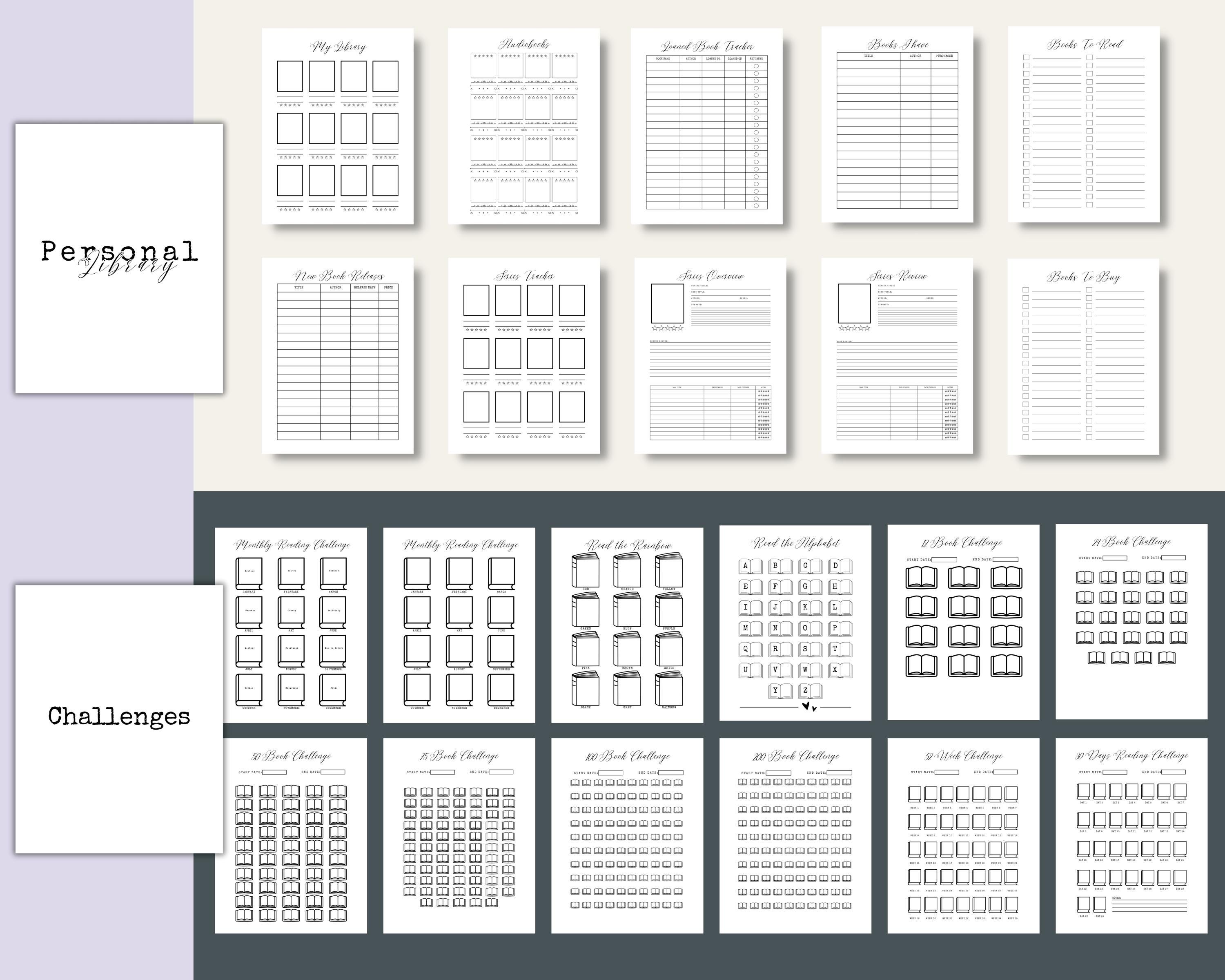Printable Reading Planner: Minimalist Book Review Template (digital ...