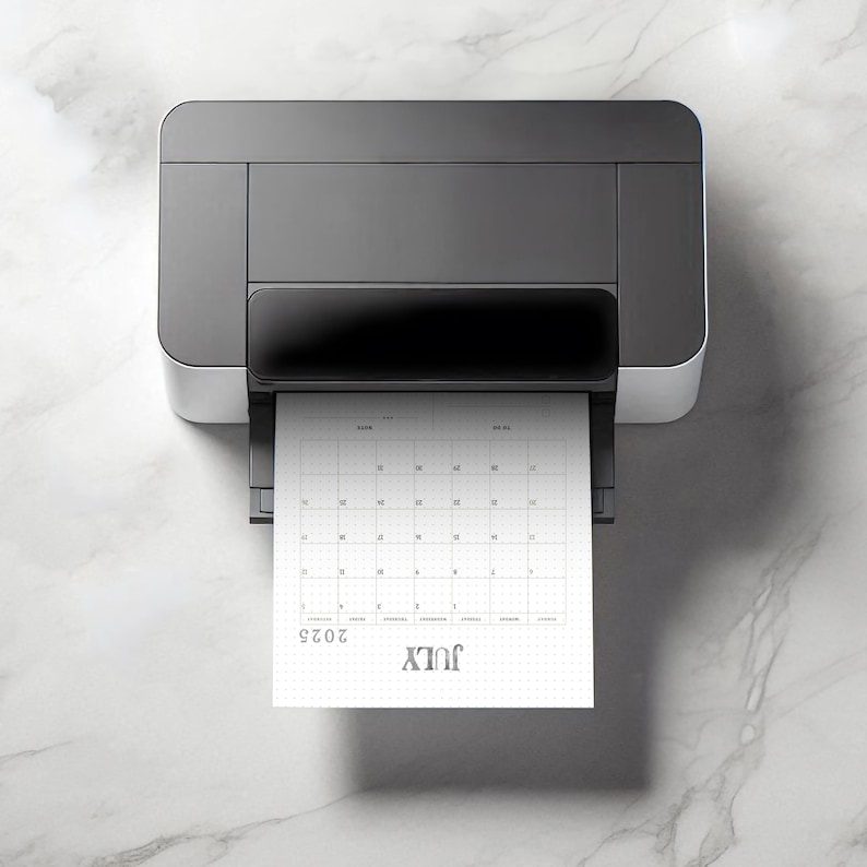 2025 Monthly Calendar Printable - Minimalist Design With Notes and to ...