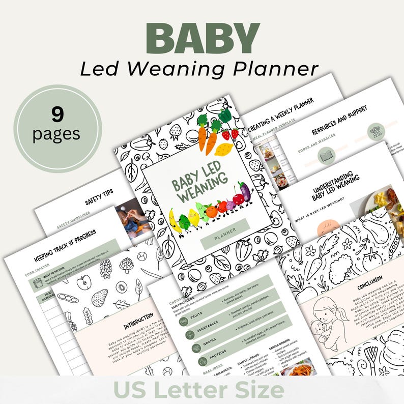 Baby Led Weaning Meal Planner - Baby Food Tracker - First Foods ...
