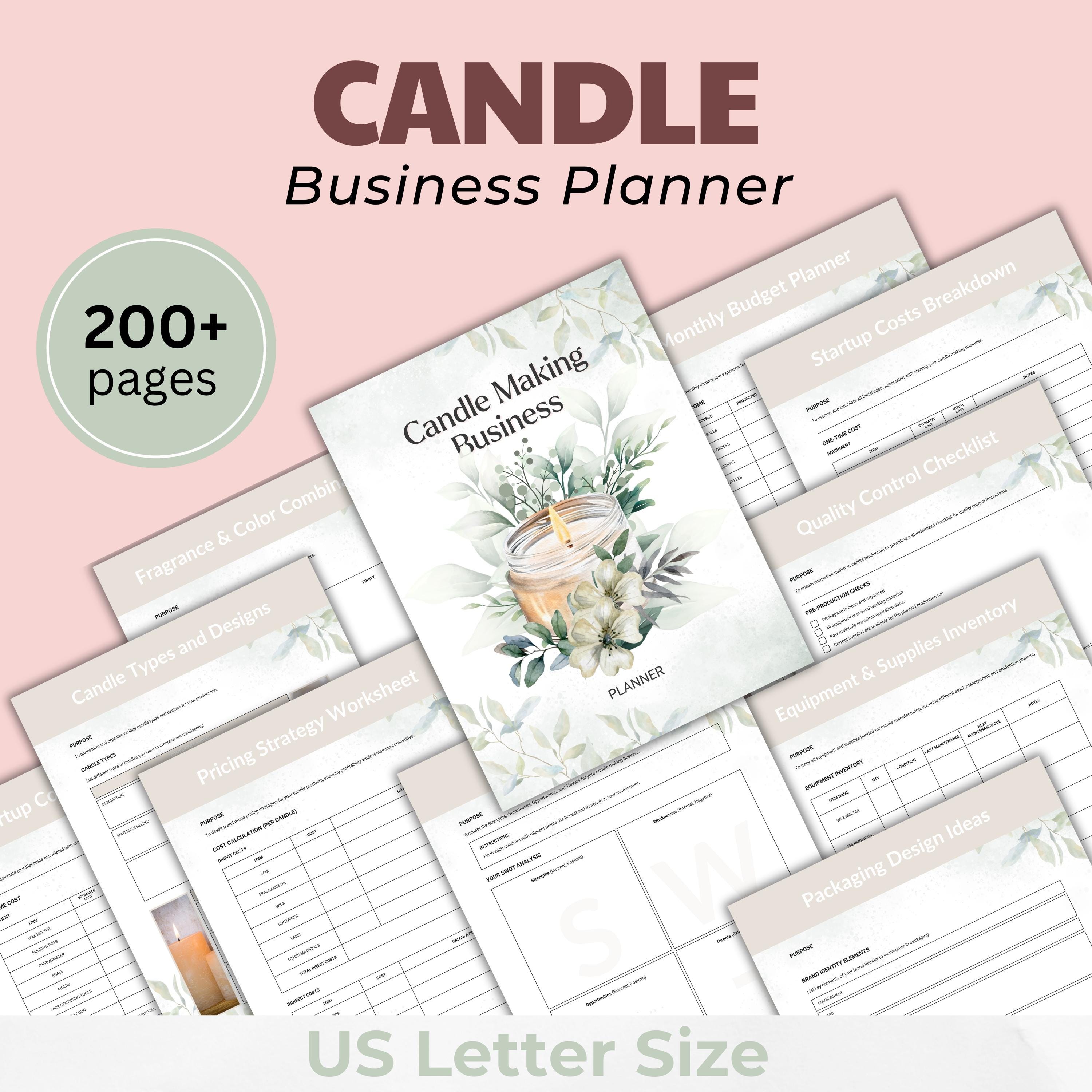 Candle Business Planner - Candle Making Business - Startup Planner ...