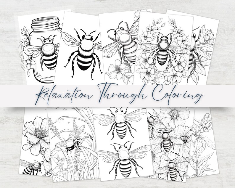 Bumble Bee Coloring Book | Cozy Nature Printable for Relaxation (PDF ...