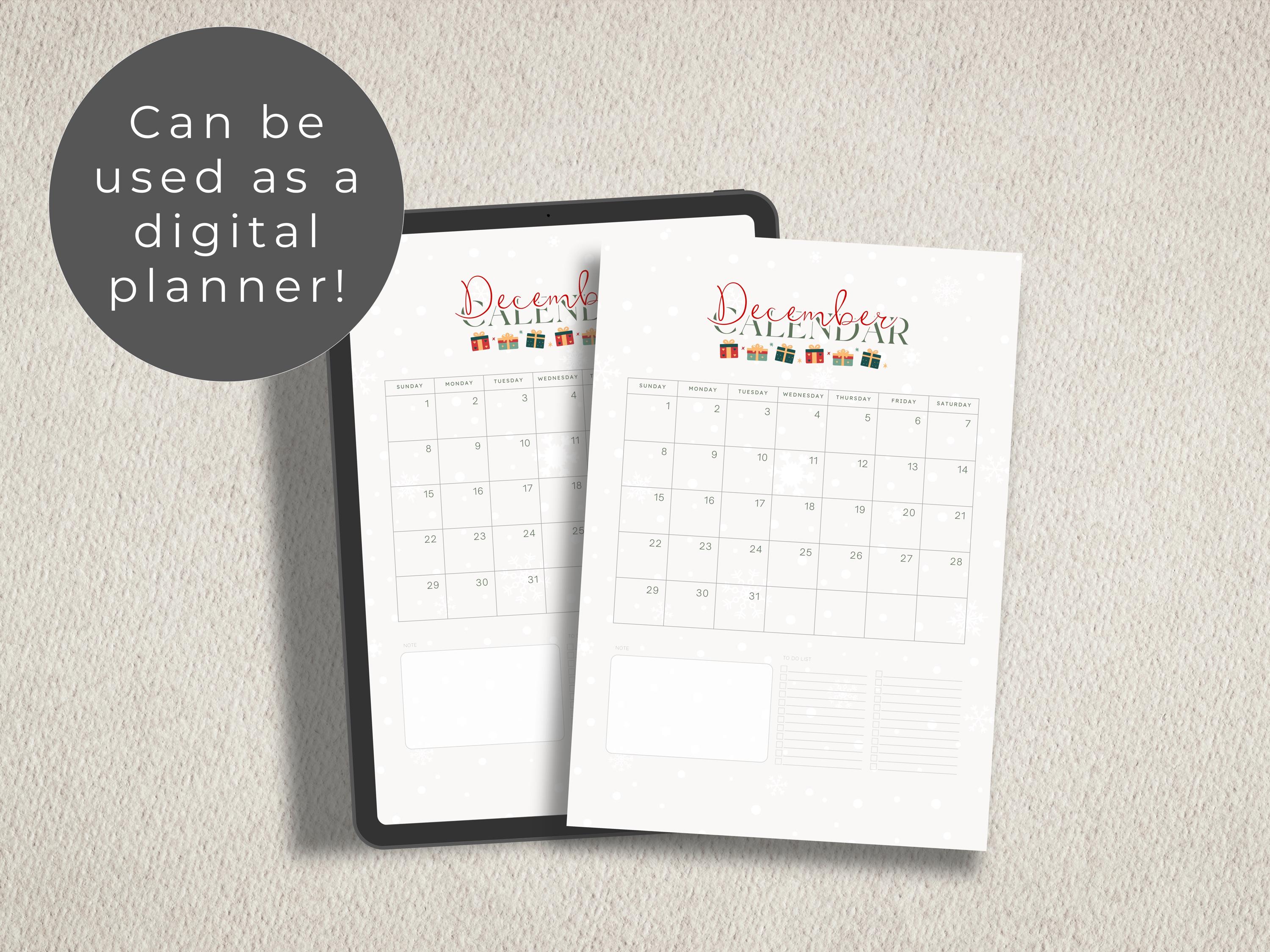 Printable December 2024 Calendar Page - December 2024 Dated Calendar ...