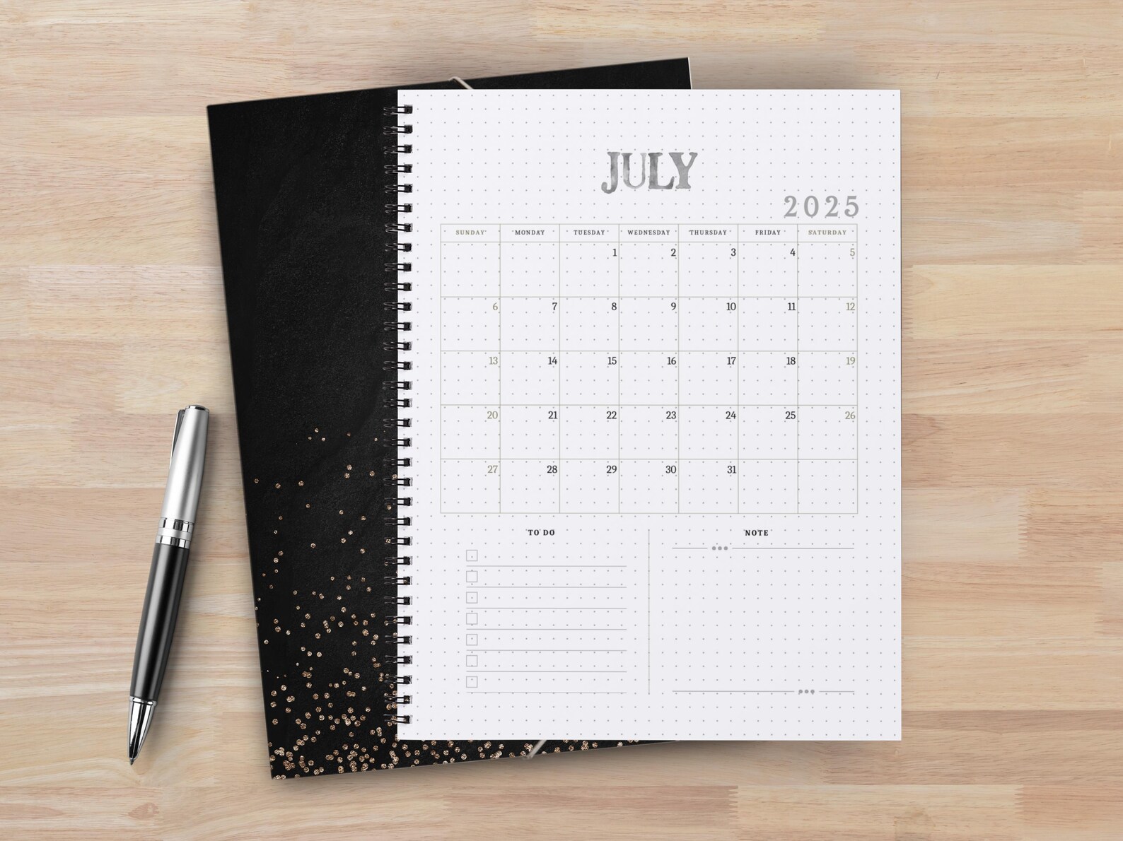 2025 Monthly Calendar Printable - Minimalist Design With Notes and to ...