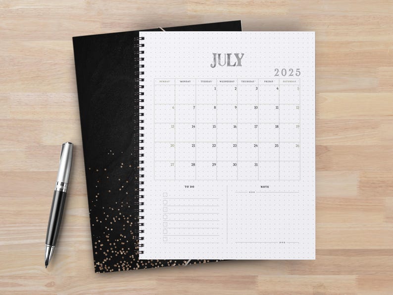 2025 Monthly Calendar Printable - Minimalist Design With Notes and to ...