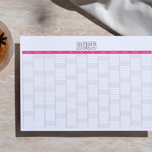 2025 Yearly Planner on 1 Page - Minimalist Design - Printable PDF ...