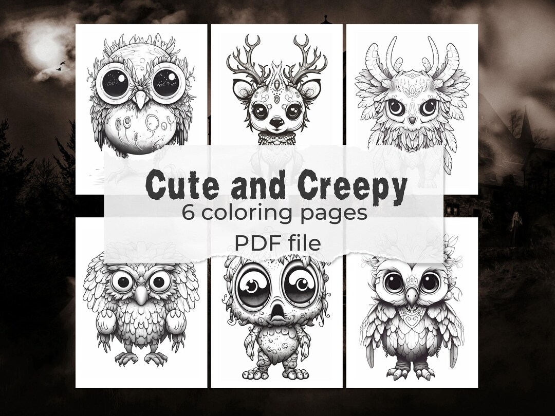 Creepy Cute Animals - Bold and Easy - Cute and Creepy Coloring Pages ...