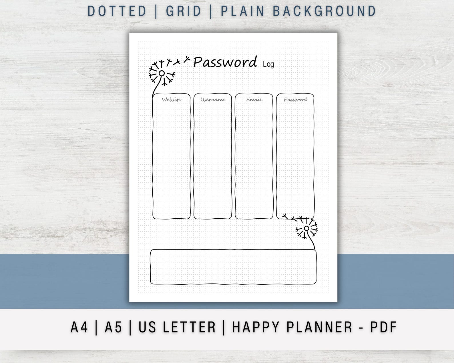Printable Password Tracker: Happy Planner Inserts (digital Download) - Etsy