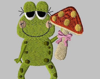 Machine Embroidery Design-primsy Frog-01 Includes 3 Sizes | Etsy