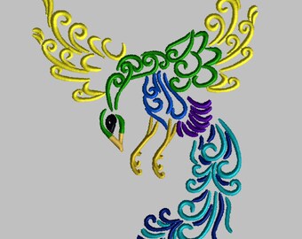 Peacock Machine Embroidery Design in 3 Sizes - Etsy