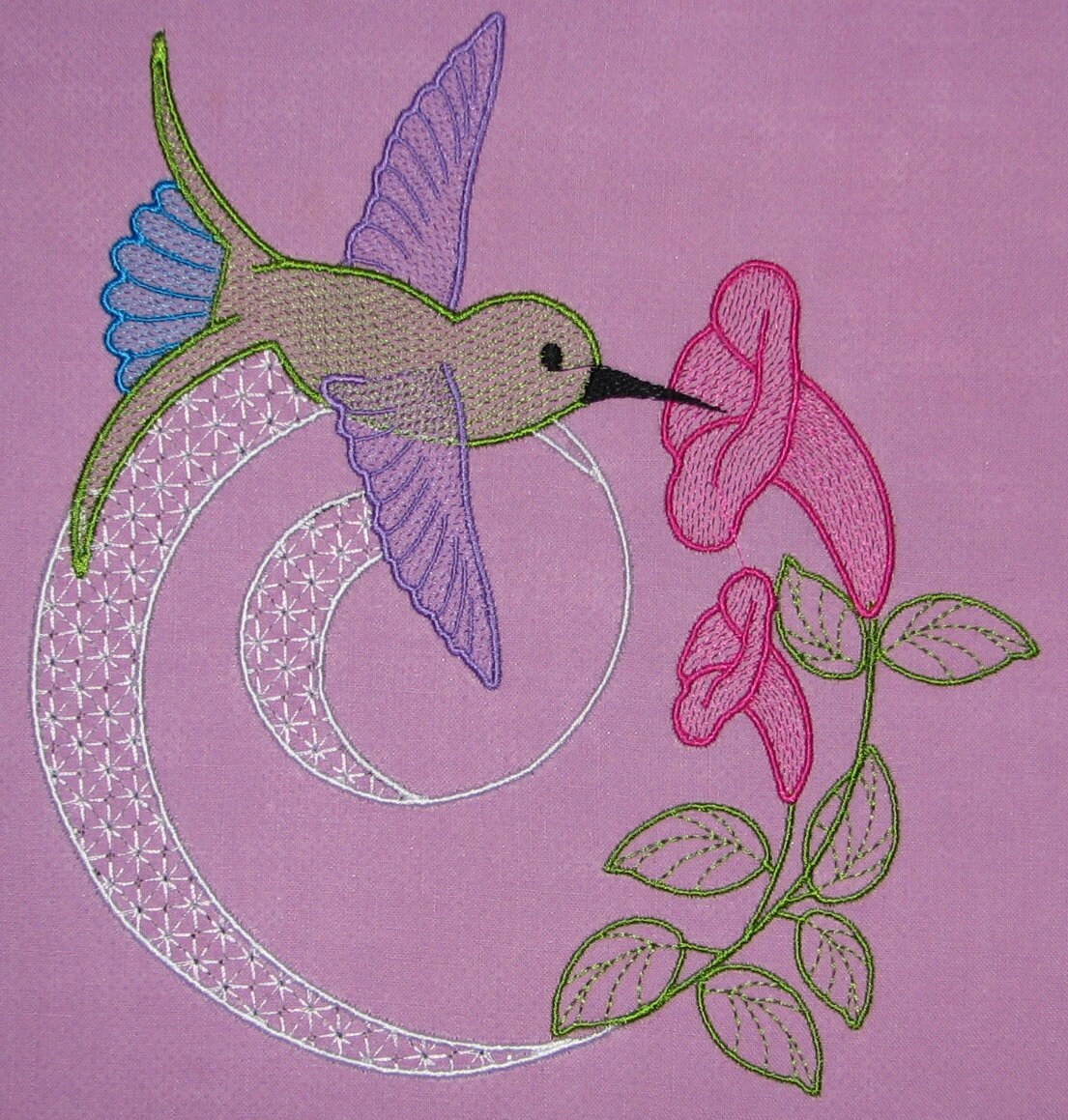 Machine Embroidery Design- Hummingbird Colorline #03 With 3 Sizes ...