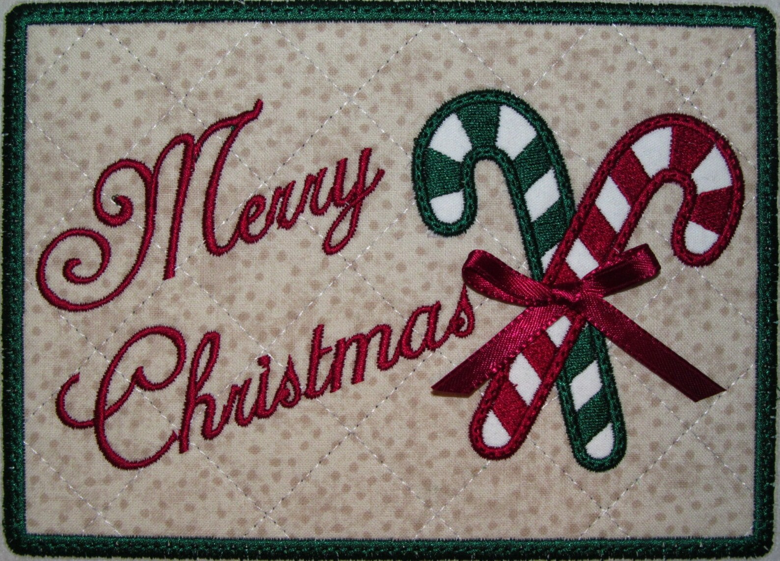 Machine Embroidery Design-ith-mug Rug-applique' Candy Canes With Merry ...