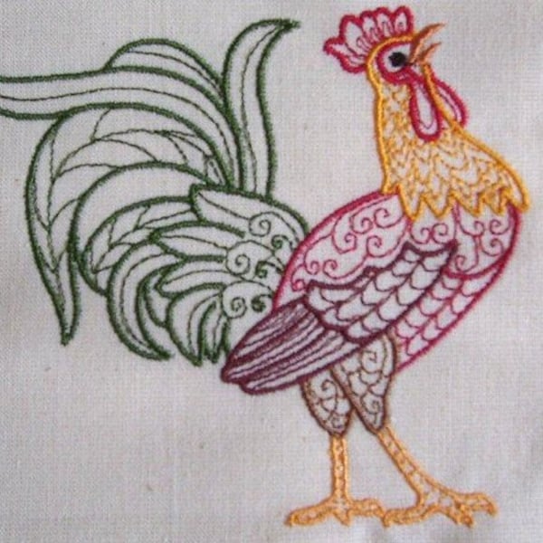 Rooster Embroidery Designs - Etsy