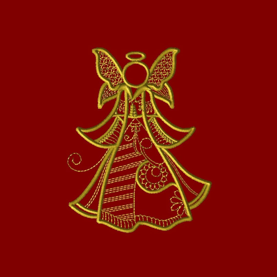 Machine Embroidery Design- Angelic Fantasy #07-SINGLE Design in 4 Sizes ...