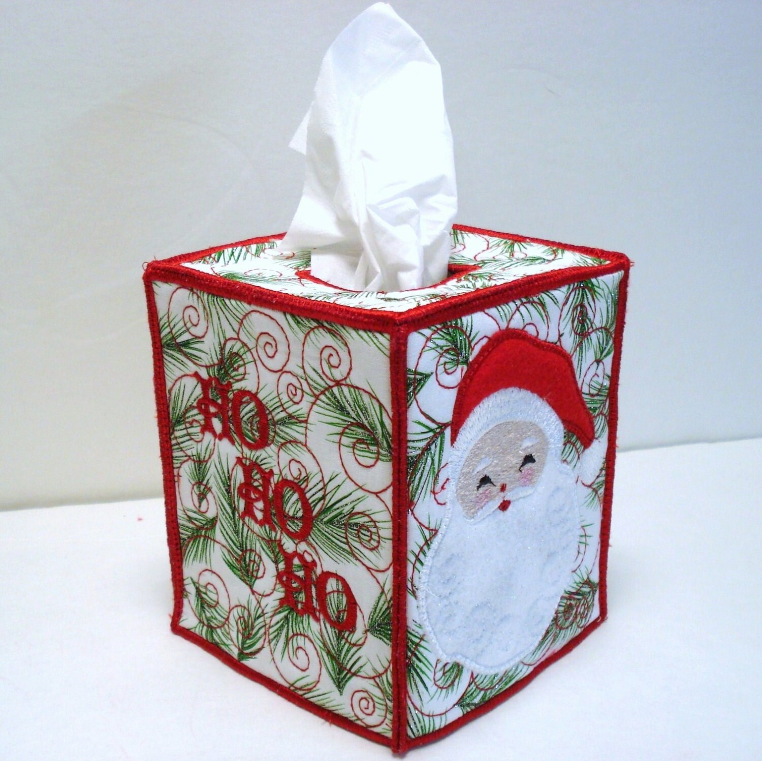 Machine Embroidery Design-in the Hoop-tissue Box Cover-applique Santa ...